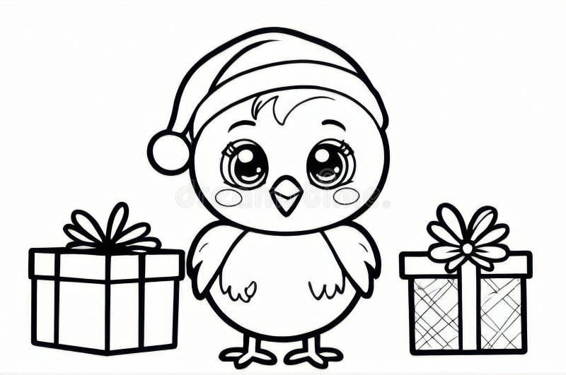 Chick in a Christmas Scene at 21-11-2024 Stock Illustration ...