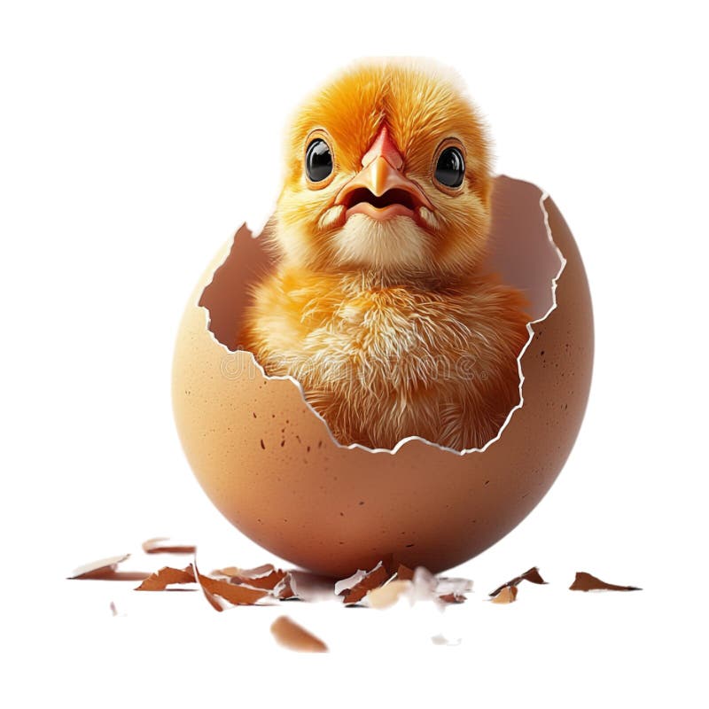 Chick Coming Out of Egg on Transparent Background - Ai Generated Stock ...