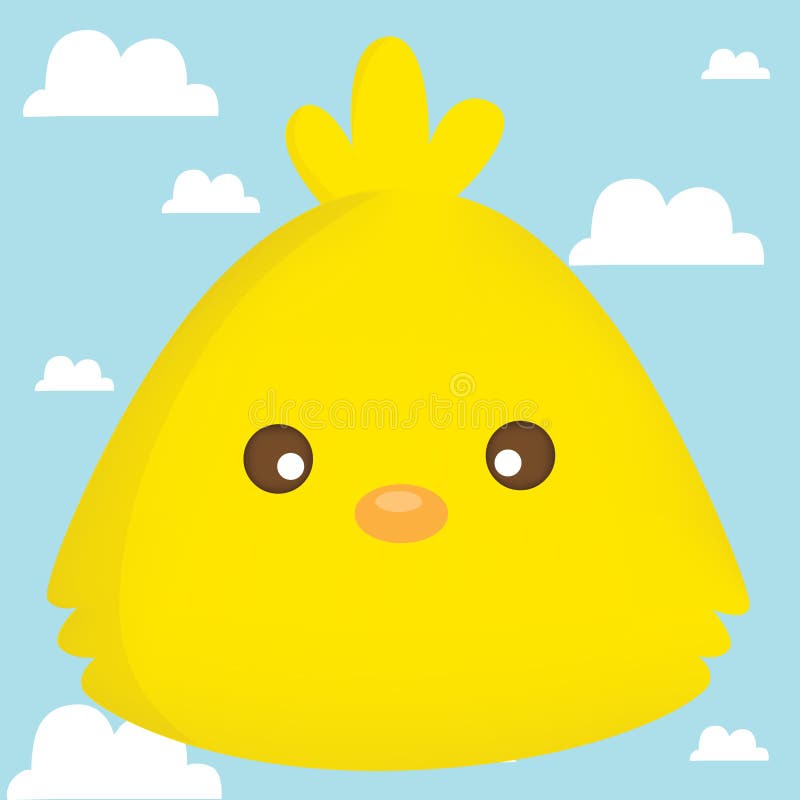 Chick Face on Cloud Background. Vector Illustration Decorative Design ...