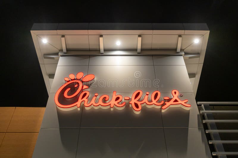 Chick-Fil-a Restaurant Sign at Night in Kanata, Canada Editorial Photo ...