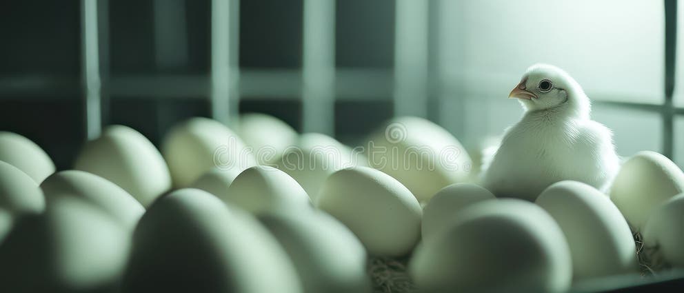 Chick Hatching from Egg in Incubator Setting Stock Image - Image of ...