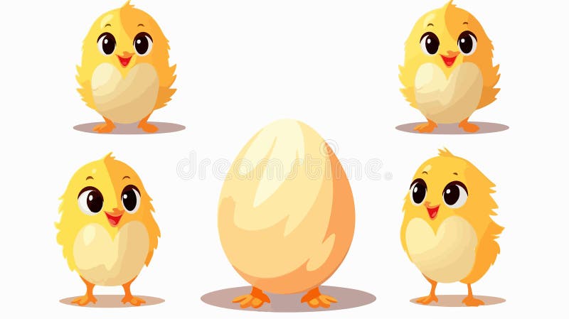 Chick Hatching from Egg, Development of Poultry Stock Vector ...