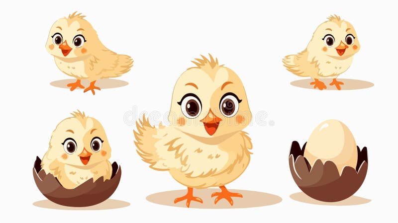 Chick Hatching from Egg, Development of Poultry Stock Illustration ...