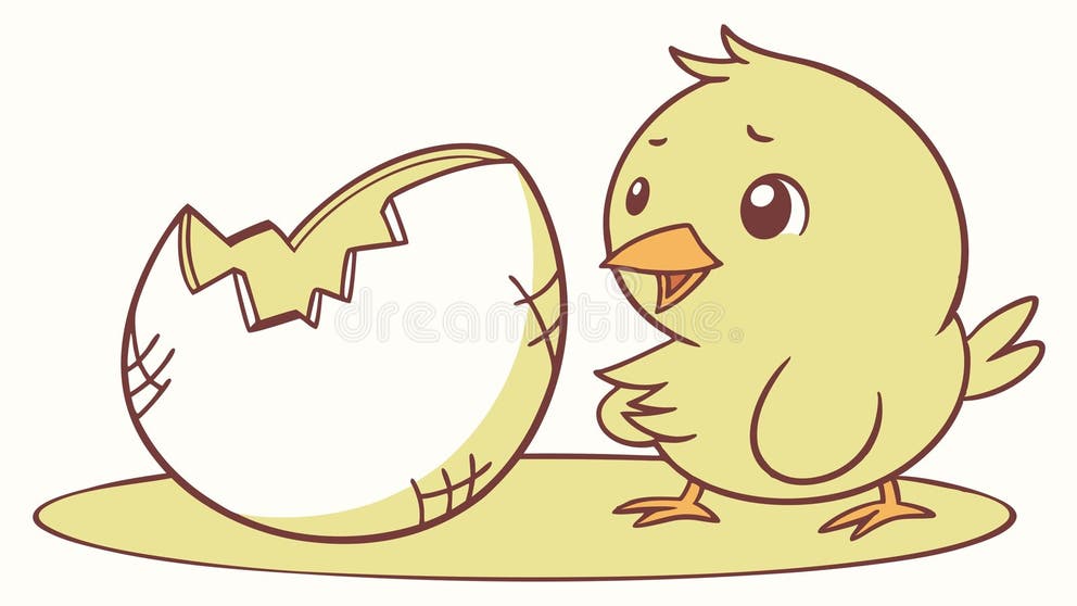 Chick Hatching from Egg, Vector Design Generative AI Stock Vector ...