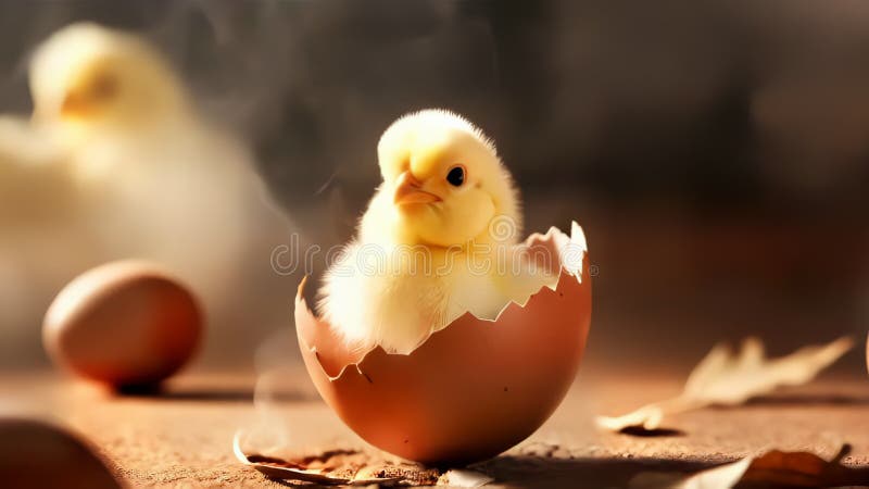 Chick Hatching Footage in Natural Light with Warm Tones Stock Footage ...