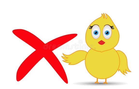 Chick showing wrong sign stock illustration. Illustration of chick ...