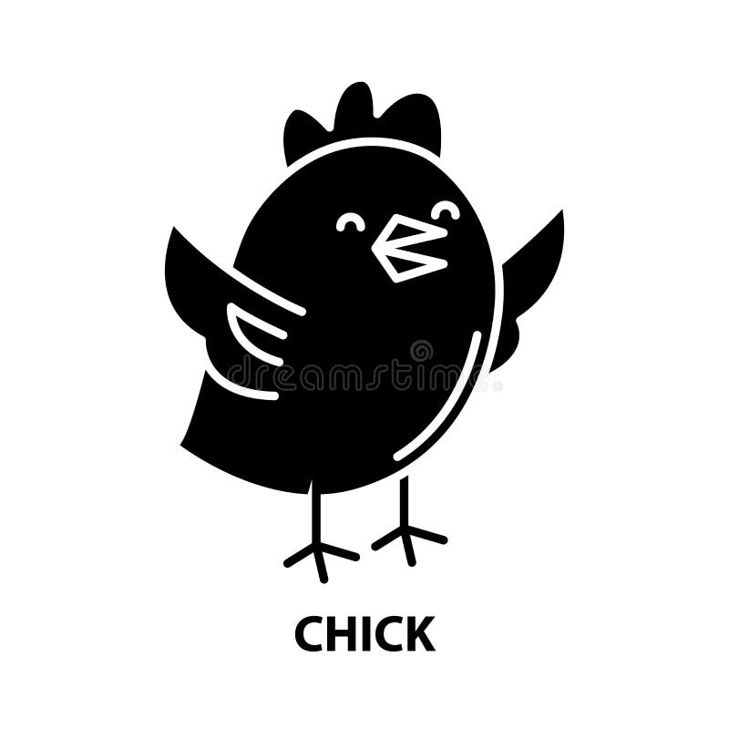 Chick Icon, Black Vector Sign with Editable Strokes, Concept ...