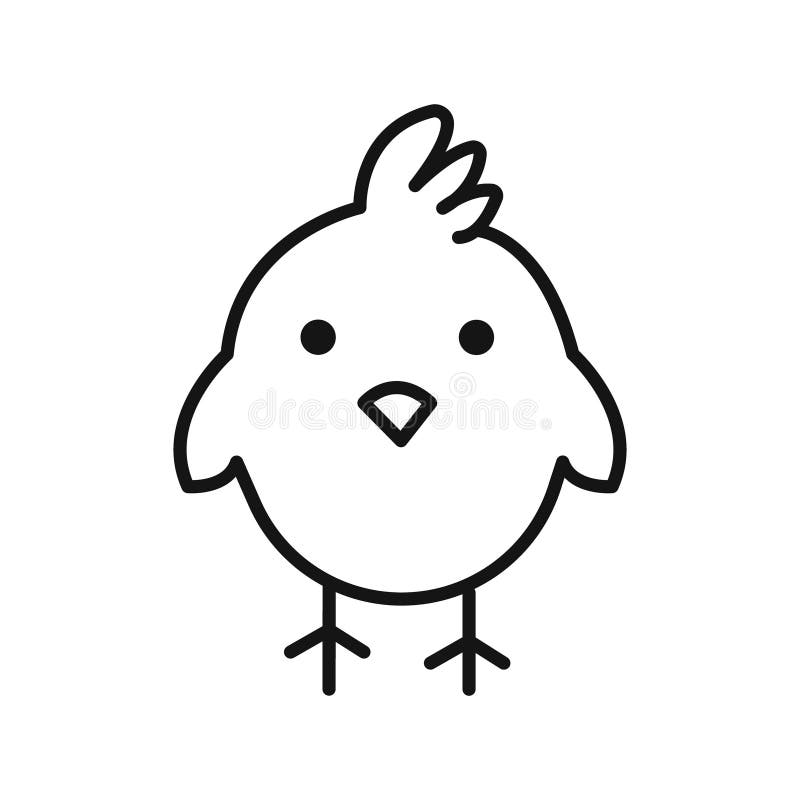 Chick Icon Thin Line Art Isolated Stock Illustration - Illustration of ...