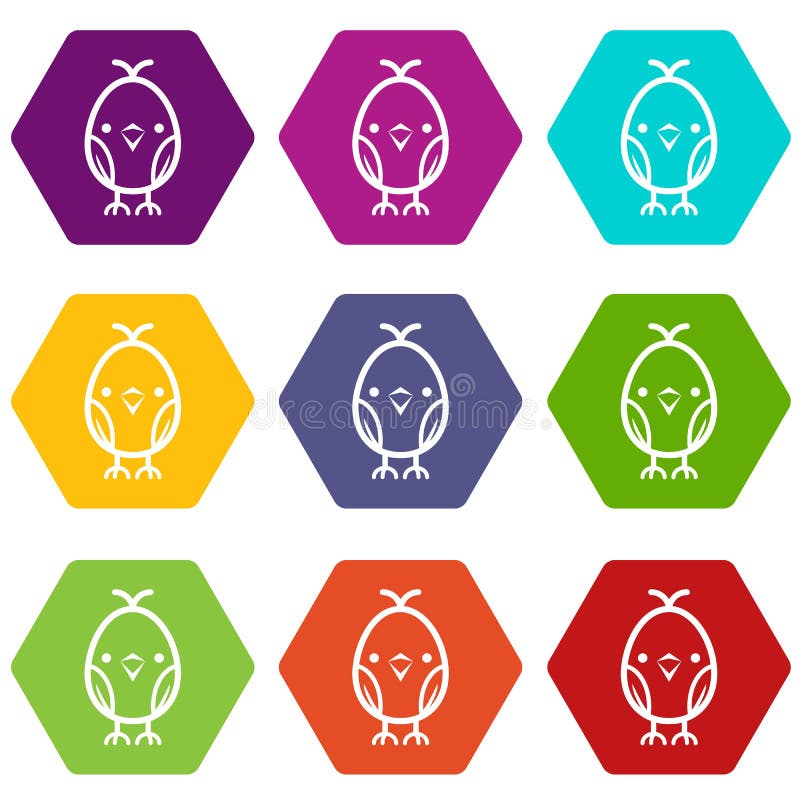 Chick icons set 9 vector stock vector. Illustration of isolate - 115573081