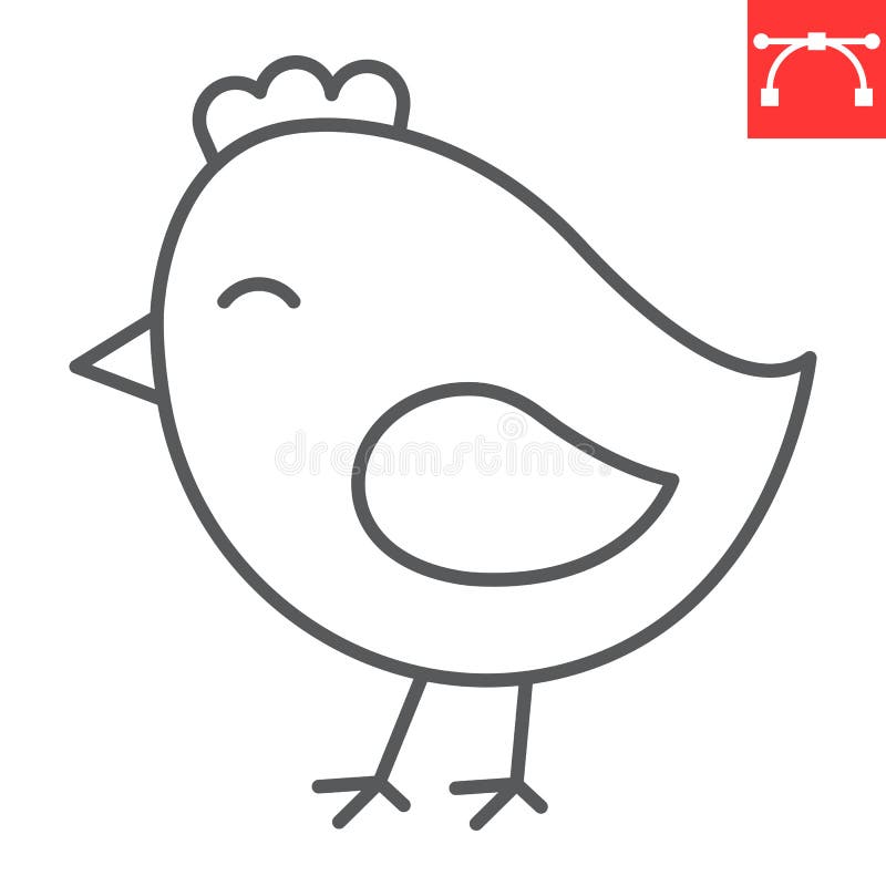 Chick line icon stock vector. Illustration of beak, sign - 240185801