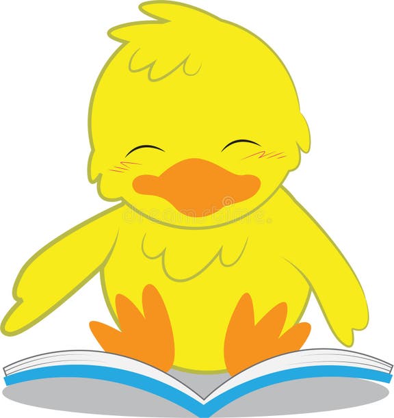 Chick reading a book stock vector. Illustration of learn - 43380418
