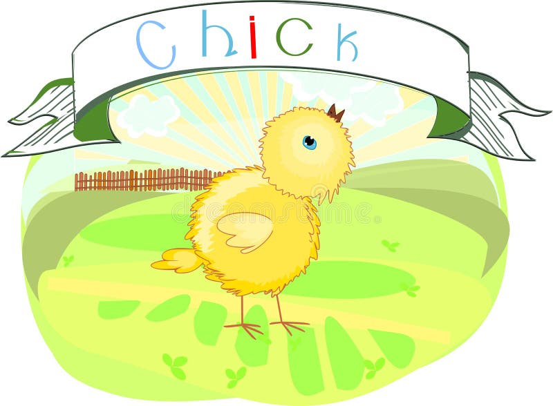 Chick with title stock vector. Illustration of nature - 48262214