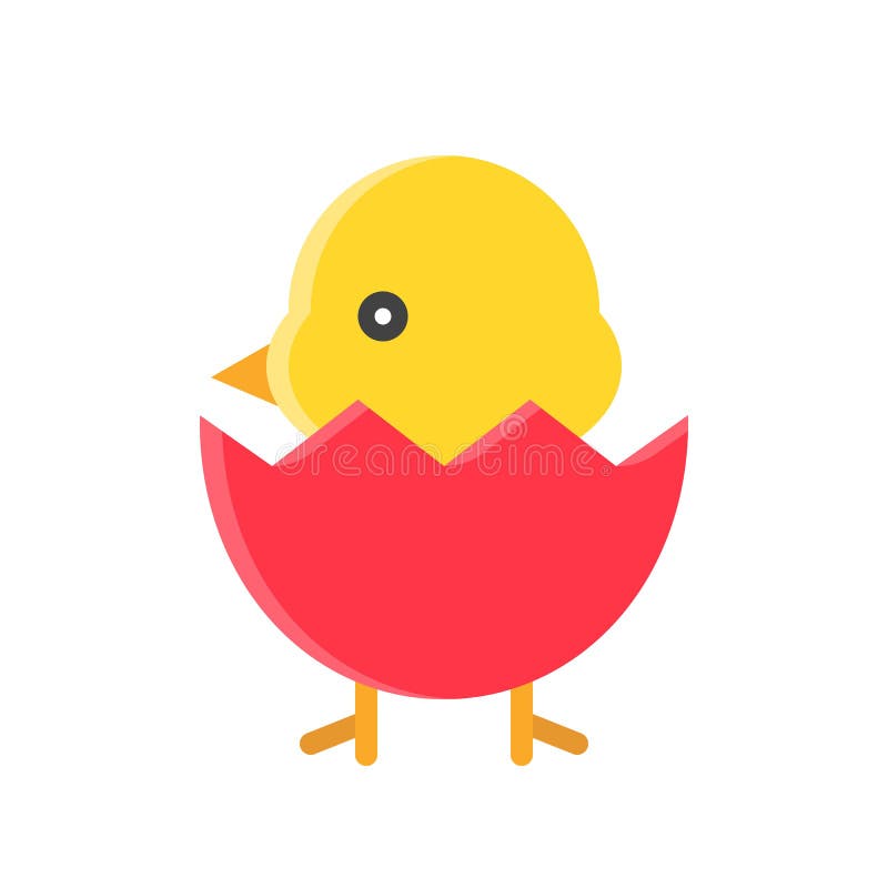 Cute Chick Vector Flat Icon, Farm Animal Vector Illustration Stock ...