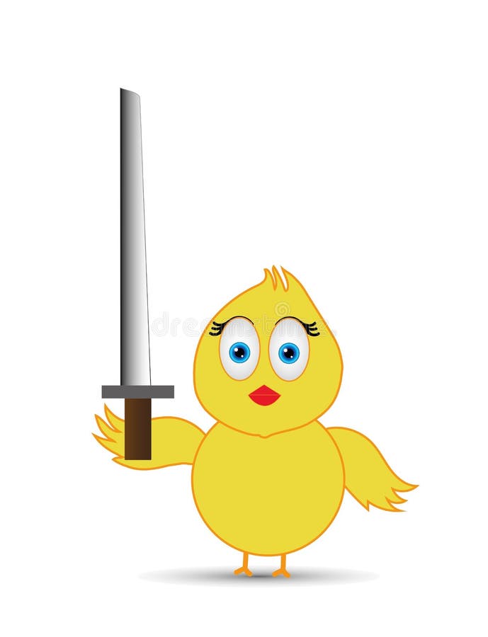 Chick with weapon stock illustration. Illustration of cute - 137992851