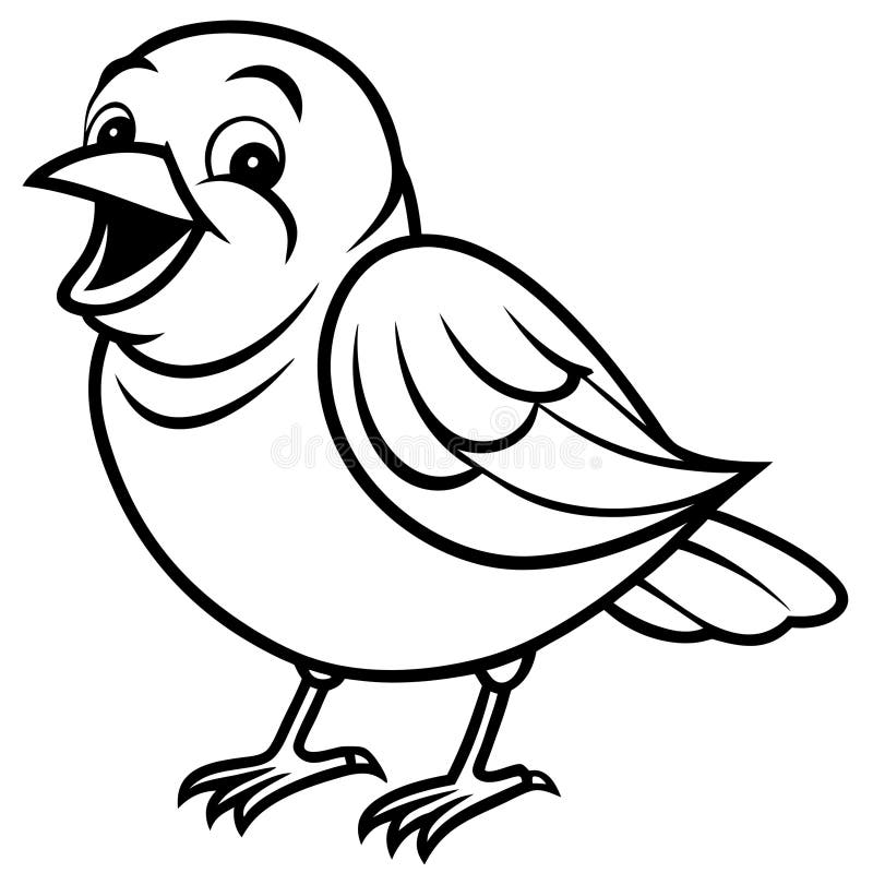Chickadee Bird Laughs Icon Vector Stock Vector - Illustration of line ...