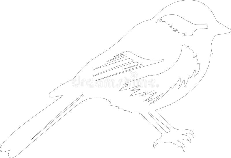 Chickadee Outline Silhouette Generative Ai Stock Vector - Illustration ...