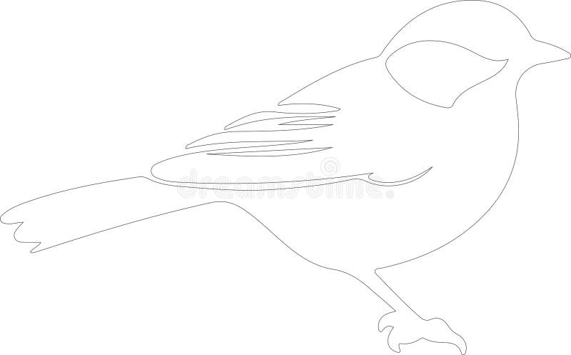 Chickadee Outline Silhouette Generative Ai Stock Vector - Illustration ...
