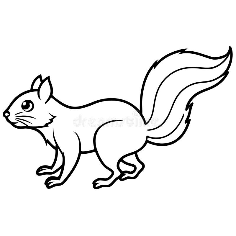 Chickaree Squirrel Walks Icon Vector Stock Vector - Illustration of ...