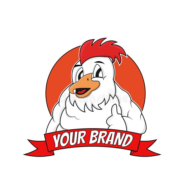 Chicken Cartoon Mascot Template Logo Stock Vector - Illustration of ...