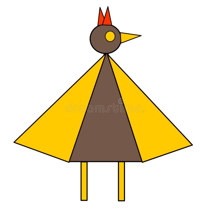 Abstract Bird Illustration, Geometric Shapes Isolated on Background ...