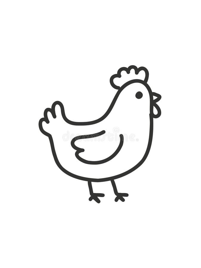 Chicken, Doodle Vector Illustration Stock Vector - Illustration of ...