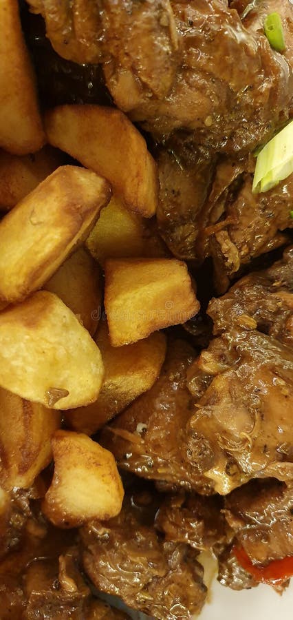 Chicken Adobo Cooked with Potato Stock Photo - Image of adobo, protein ...