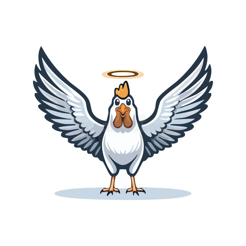 Chicken with Angel Wings stock vector. Illustration of feather - 361491291
