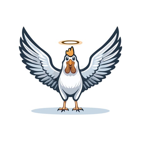 Chicken with Angel Wings stock vector. Illustration of feather - 361491291