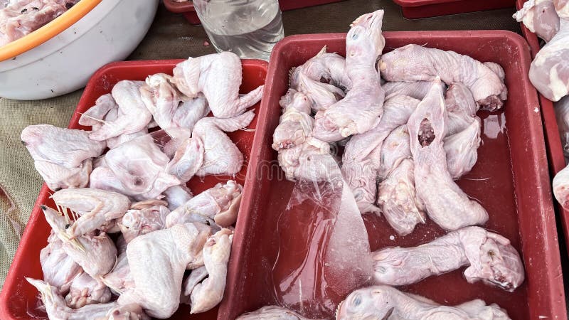 Chicken Arranged in Traditional Market for Sale Stock Photo - Image of ...