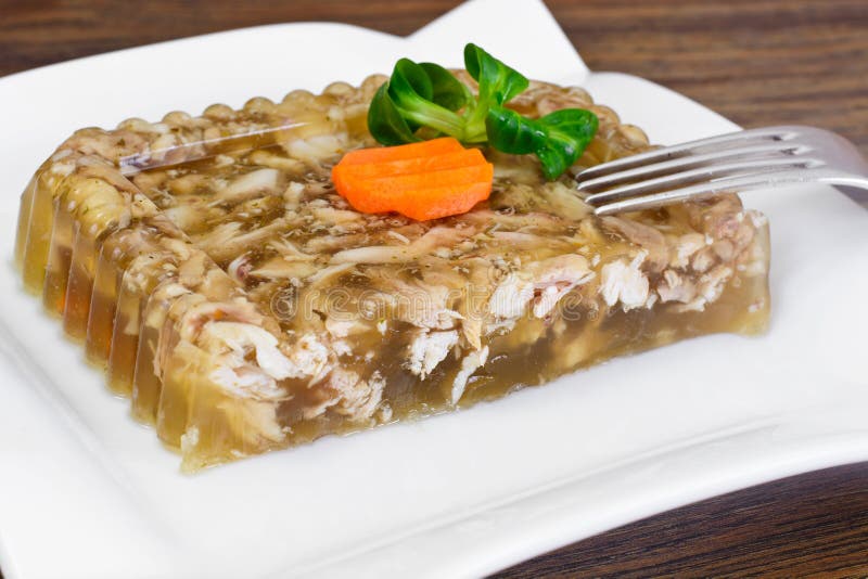 Chicken Aspic, Cold Appetizer Stock Image - Image of closeup, aspic ...