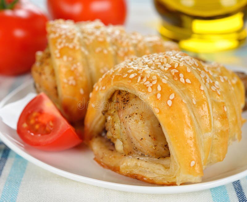 Chicken baked in pastry stock photo. Image of fried, dinner - 31198100