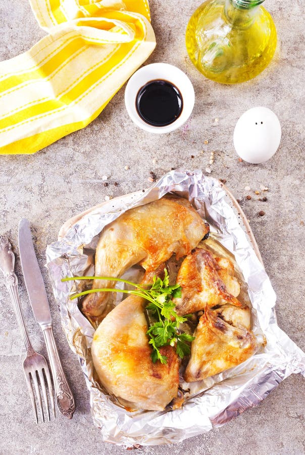 Chicken Baking with Spice and Salt Stock Image - Image of meat, roast ...