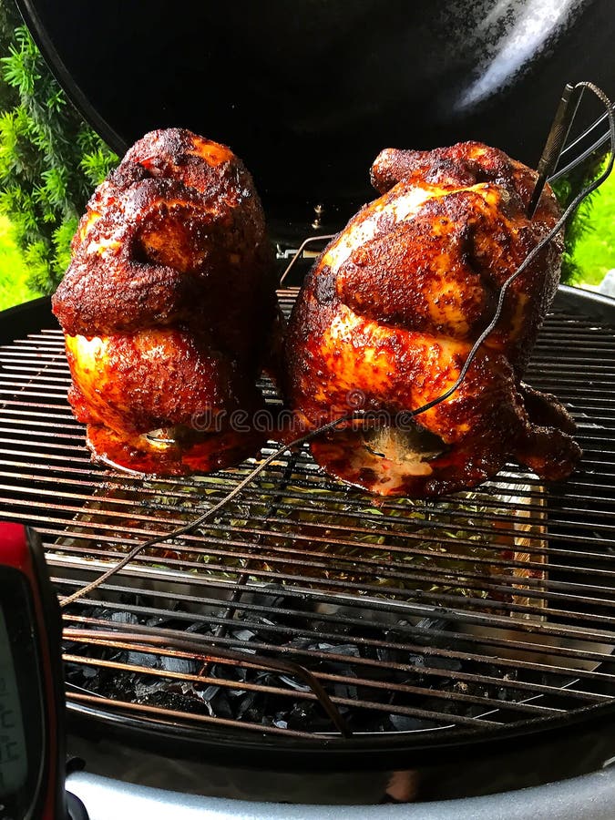Chicken Barbecue is Cooked on a Coal Grill Stock Image - Image of lunch ...