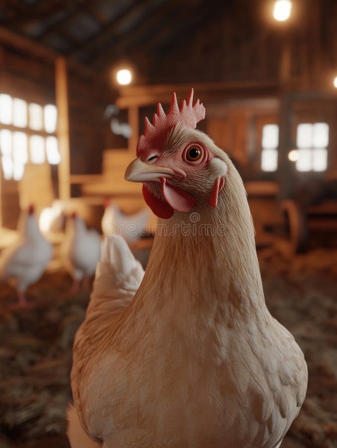 Chicken in Barn stock photo. Image of animal, bird, domesticated ...