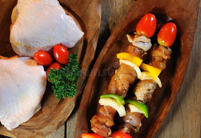 Chicken BBQ stock image. Image of leaf, prepared, butcher - 24650233