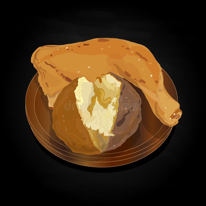 Chicken BBQ Illustration. Vecto. Stock Vector - Illustration of ...