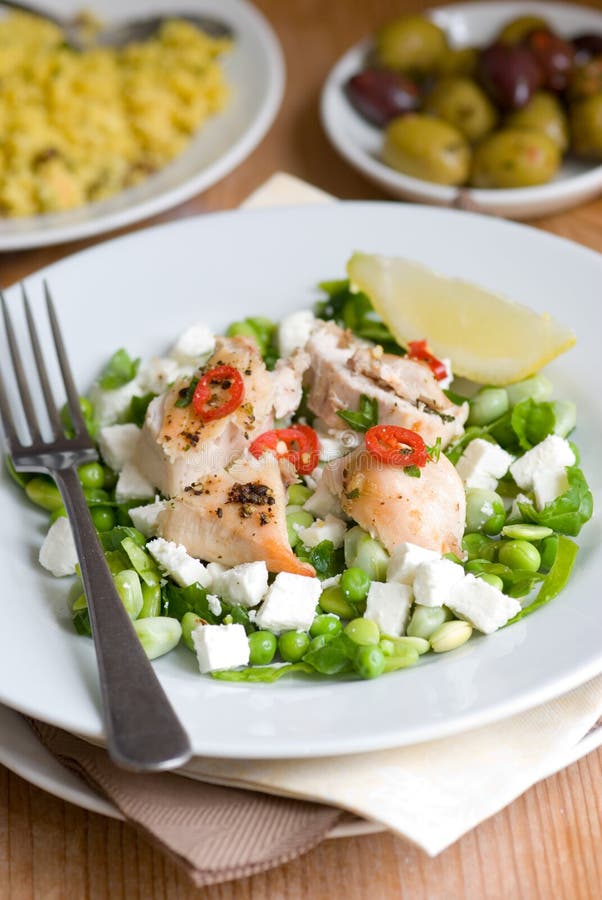 Chicken with Beans and Feta Stock Image - Image of meat, cheese: 14469329