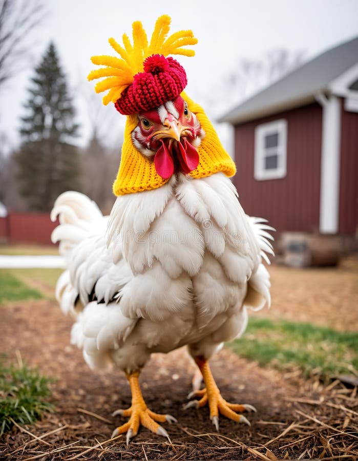 Plumes of Personality: a Chicken S Fashion Statement Stock Illustration ...