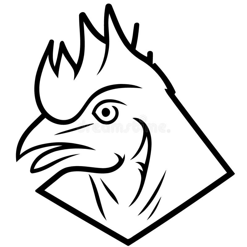 Chicken Bird Animal Head Hen Seen from the Side Stock Vector ...
