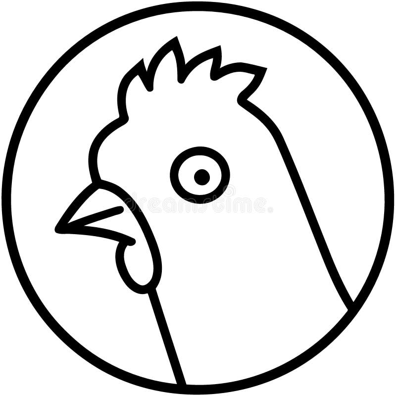 Chicken Bird Animal Head Hen Seen from the Side Stock Vector ...