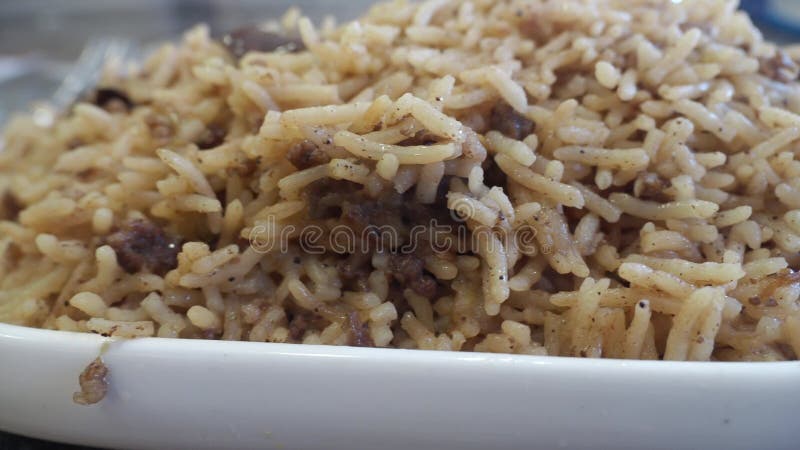 Mutton Biryani Meal in a Plate on Table. Stock Video - Video of rice ...