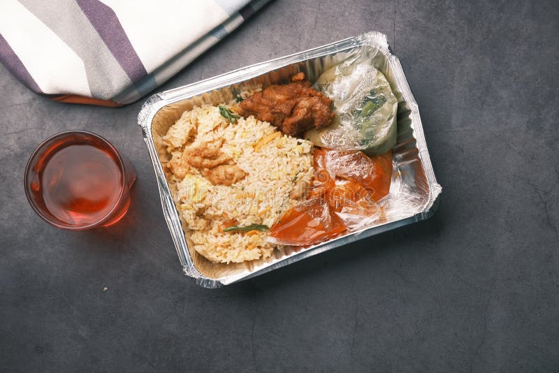 Chicken Biryani Meal in a Take Away Box on Table. Stock Photo - Image ...