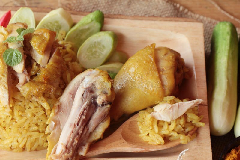 Chicken Biryani with Rice Delicious and Sauce. Stock Image - Image of ...