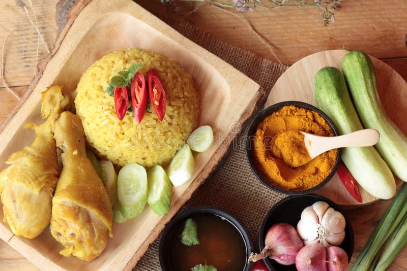 Chicken Biryani with Rice Delicious and Sauce. Stock Photo - Image of ...