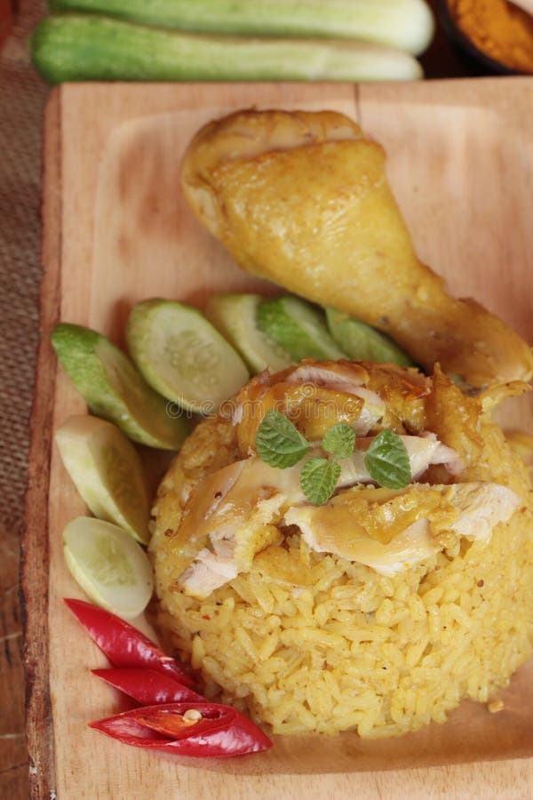 Chicken Biryani with Rice Delicious and Sauce. Stock Photo - Image of ...