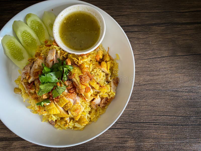 Chicken Biryani Rice on the Wood Table Stock Photo - Image of party ...