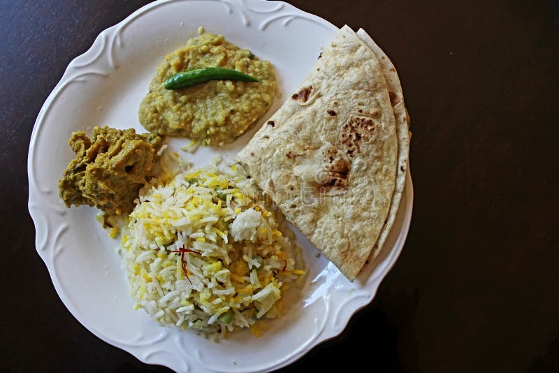 Biryani, roti and mutton stock image. Image of roti - 241993265