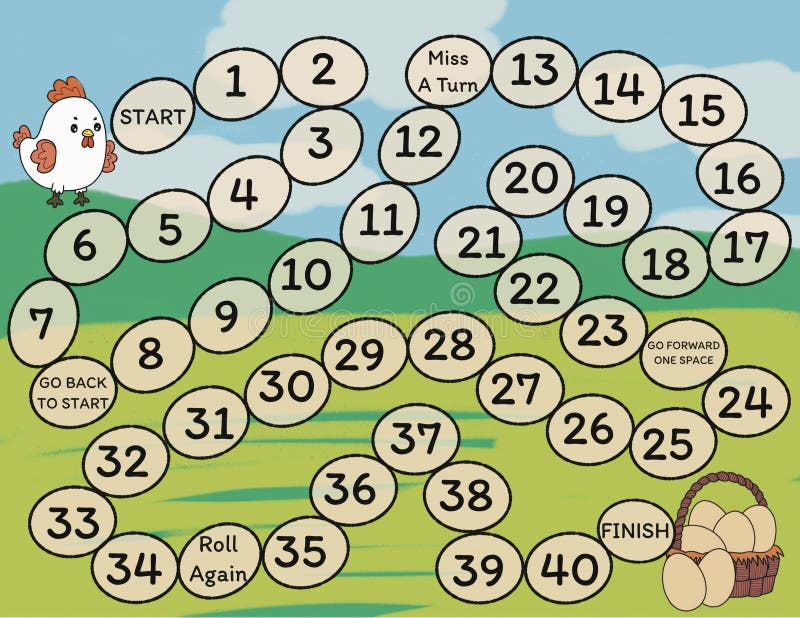 Chicken Board Game for Kids Stock Illustration - Illustration of ...
