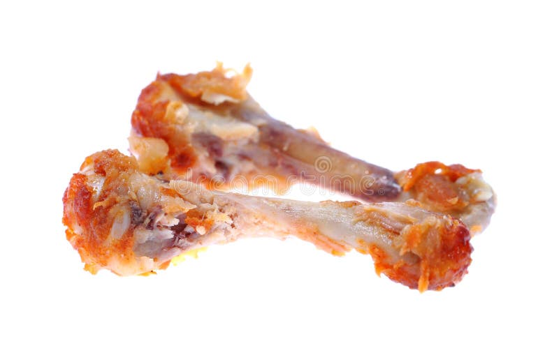 Chicken Bone Isolated White. Stock Photo - Image of soggy, grilled ...