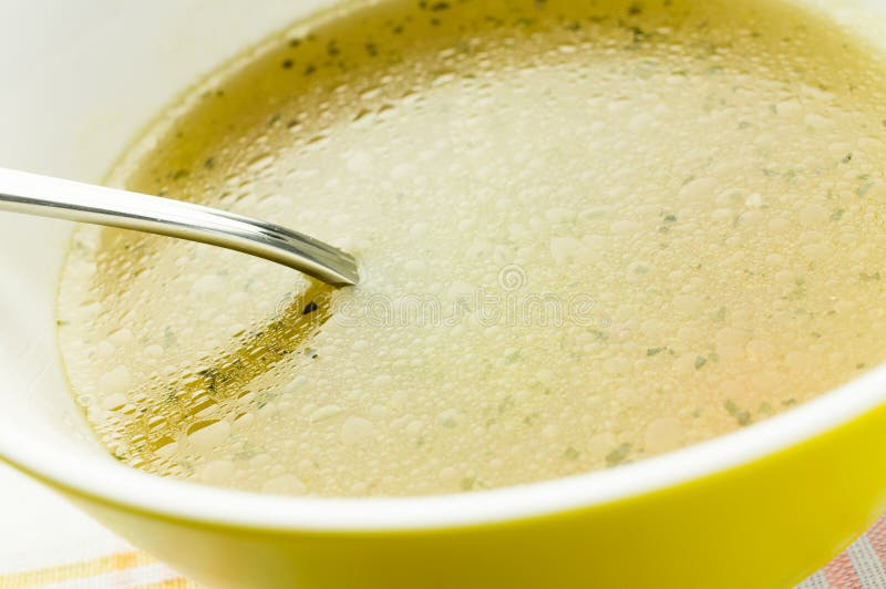Chicken Bouillon, Broth, Clear Soup Stock Image - Image of homemade ...